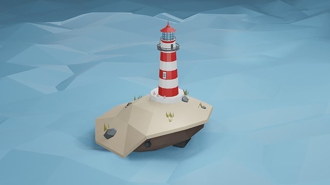 Lighthouse on The Island free VR / AR / low-poly 3D model | CGTrader