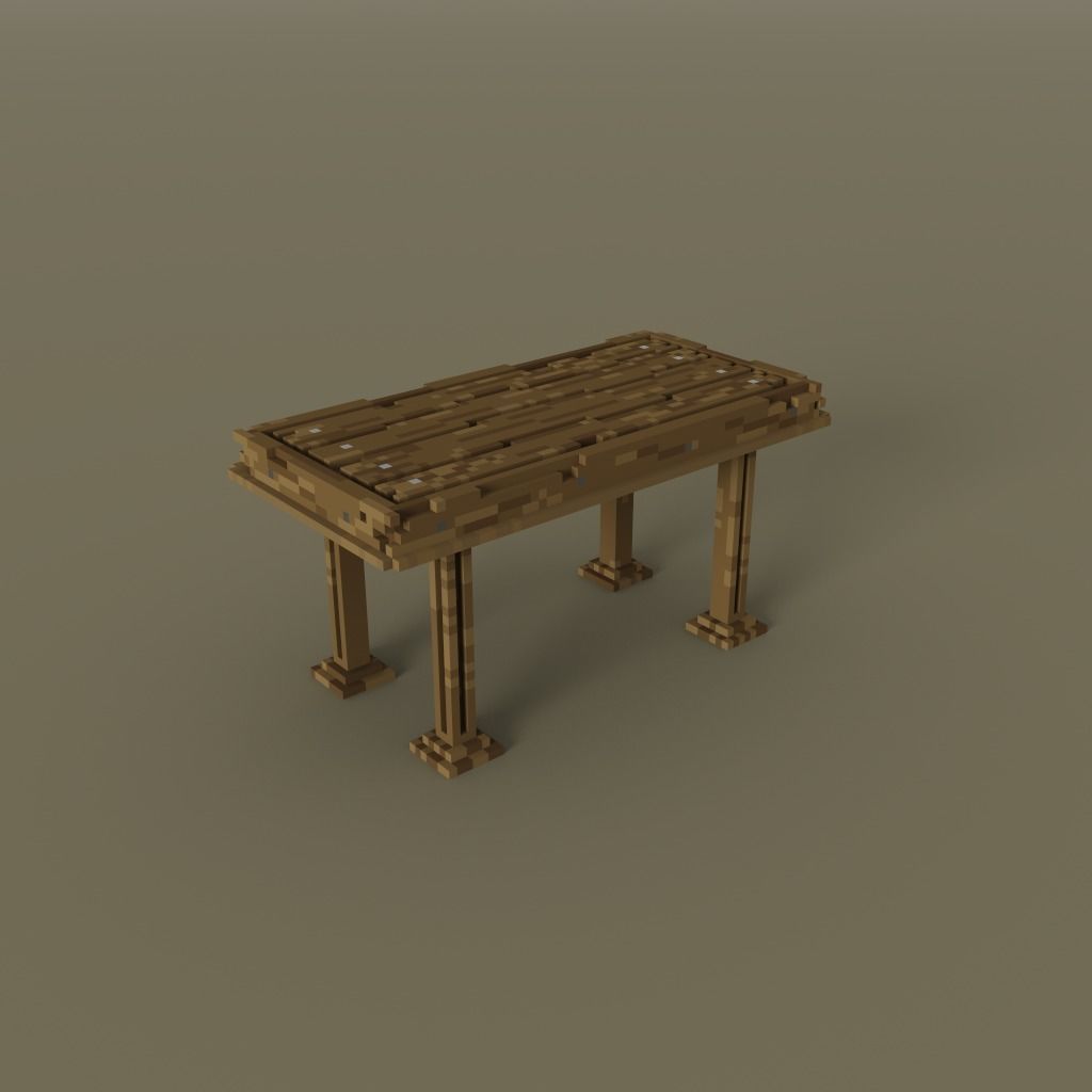 3D model Voxel Medieval Table VR / AR / low-poly | CGTrader