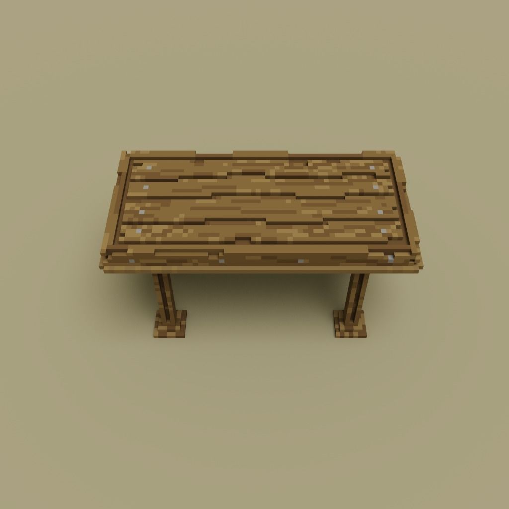 3D model Voxel Medieval Table VR / AR / low-poly | CGTrader