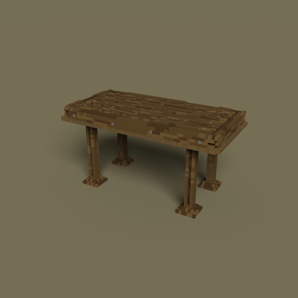 3D model Voxel Medieval Table VR / AR / low-poly | CGTrader