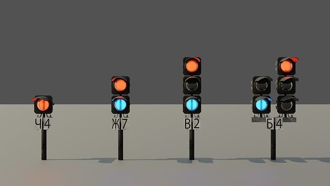 Modular Railroad Traffic Lights 3D Model 3D model | CGTrader