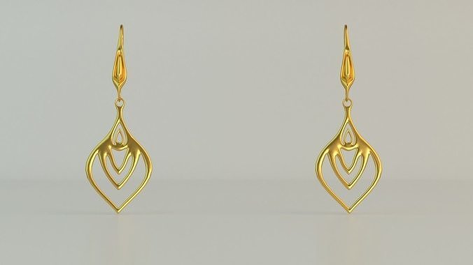 Hanging Ear Rings 110 3D model | CGTrader