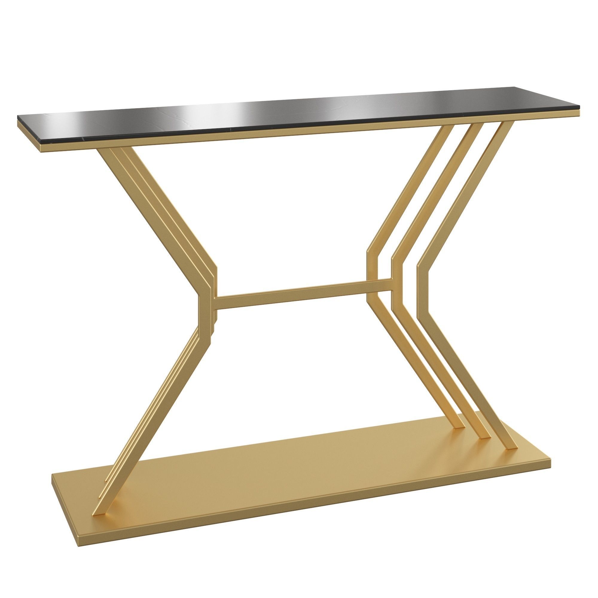 Modern Narrow Console Table with Stone Top 3D model | CGTrader