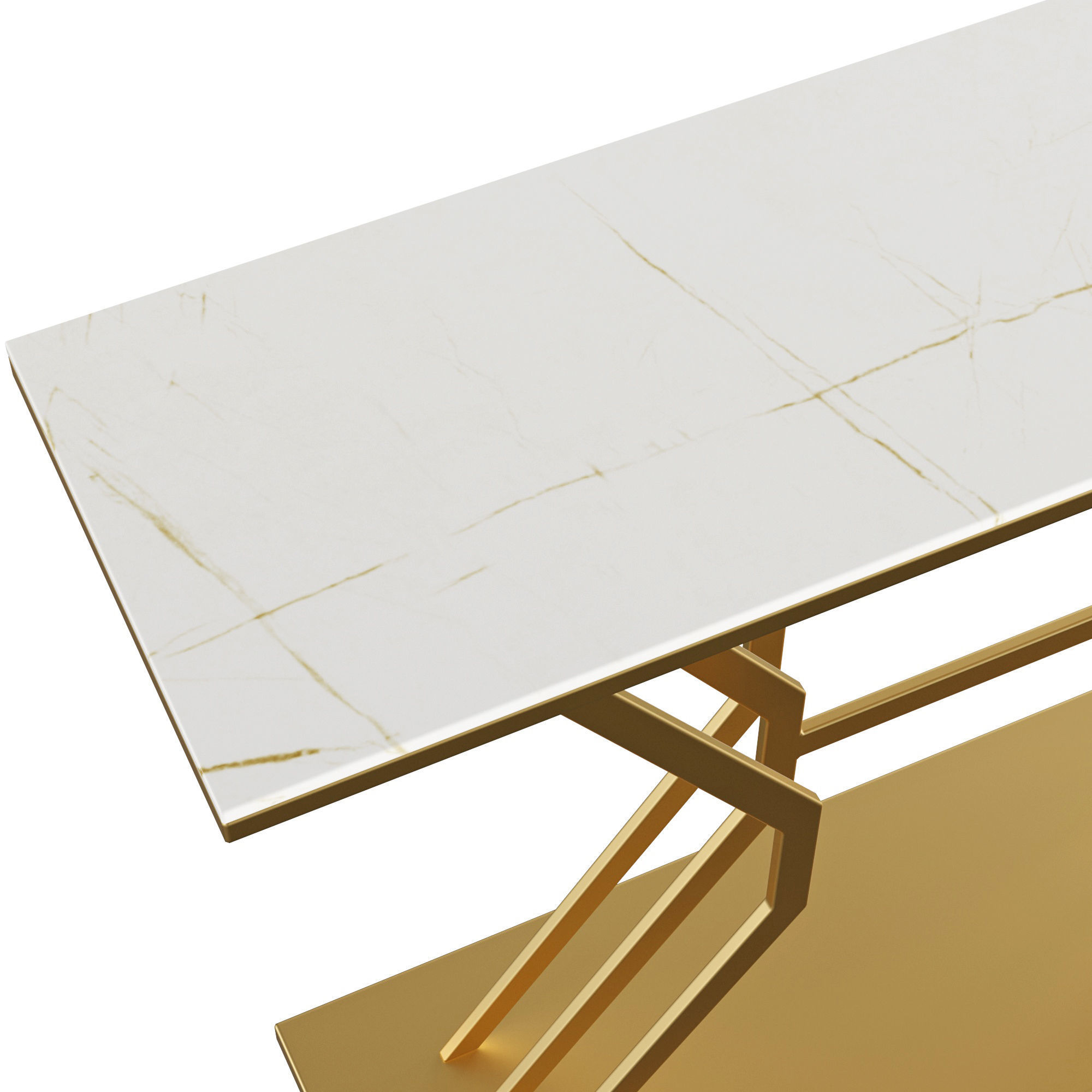 Modern Narrow Console Table with Stone Top 3D model | CGTrader
