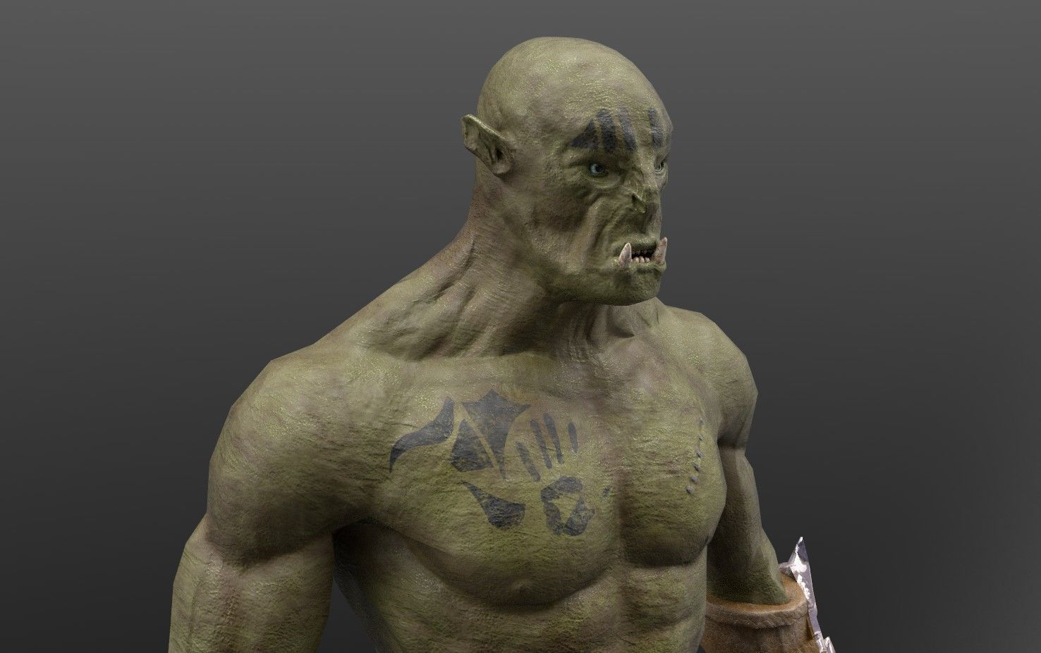 3D model Orc Warrior PBR 4k textures VR / AR / low-poly | CGTrader