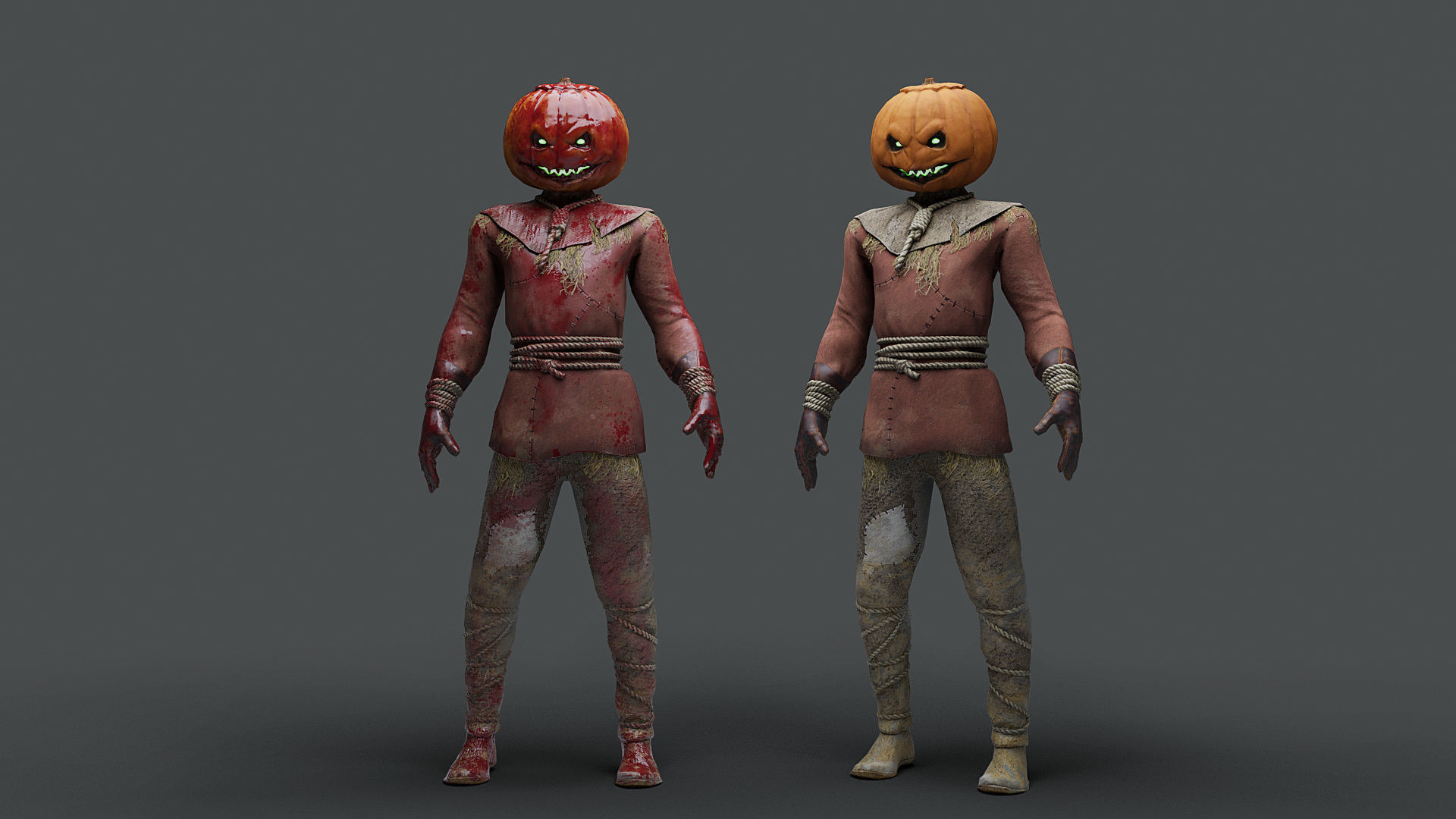 3D model Halloween Scarecrow gameready character VR / AR / low-poly ...