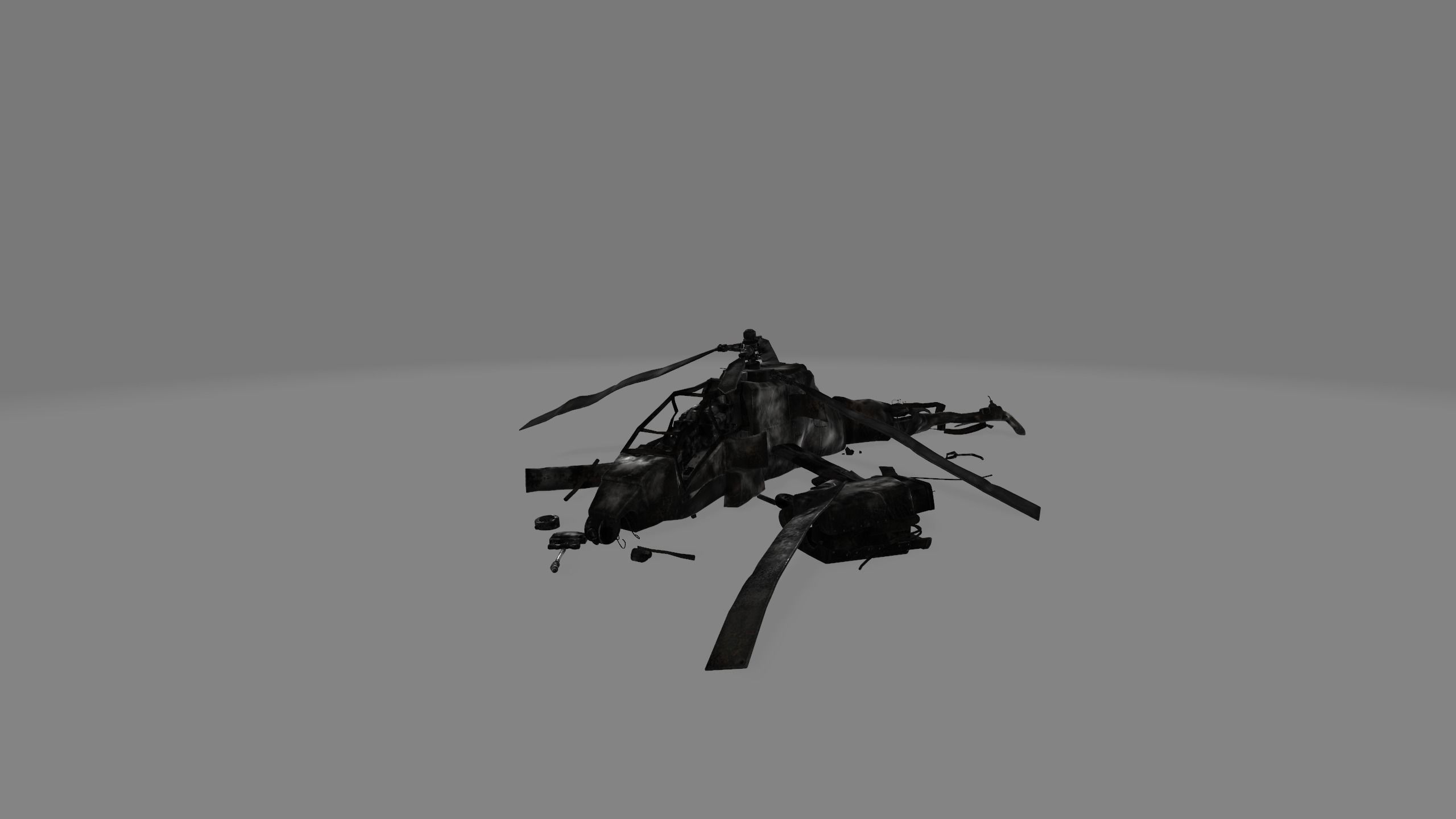 3D model crashed helicopter VR / AR / low-poly | CGTrader