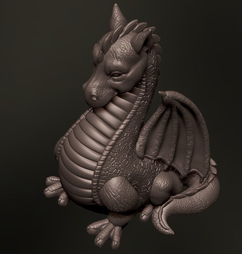 Grey Winged Dragon Garden Figure 3D model 3D printable | CGTrader