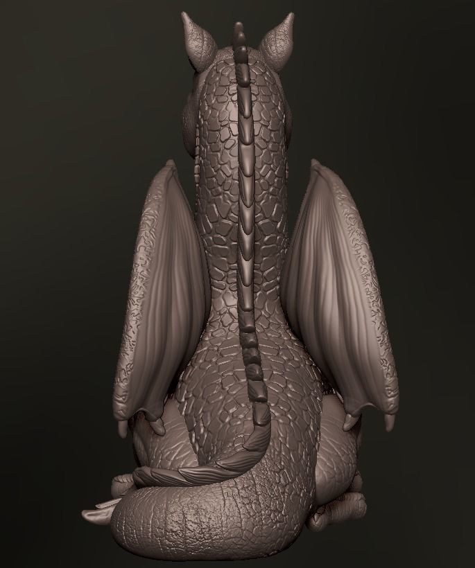 Grey Winged Dragon Garden Figure 3D model 3D printable | CGTrader