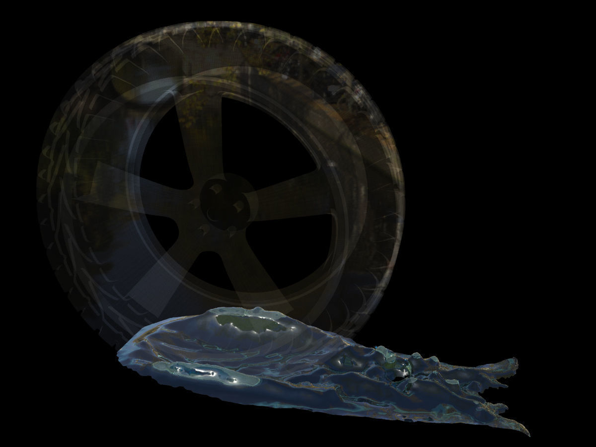 car wheel water splash set 2 3D model | CGTrader