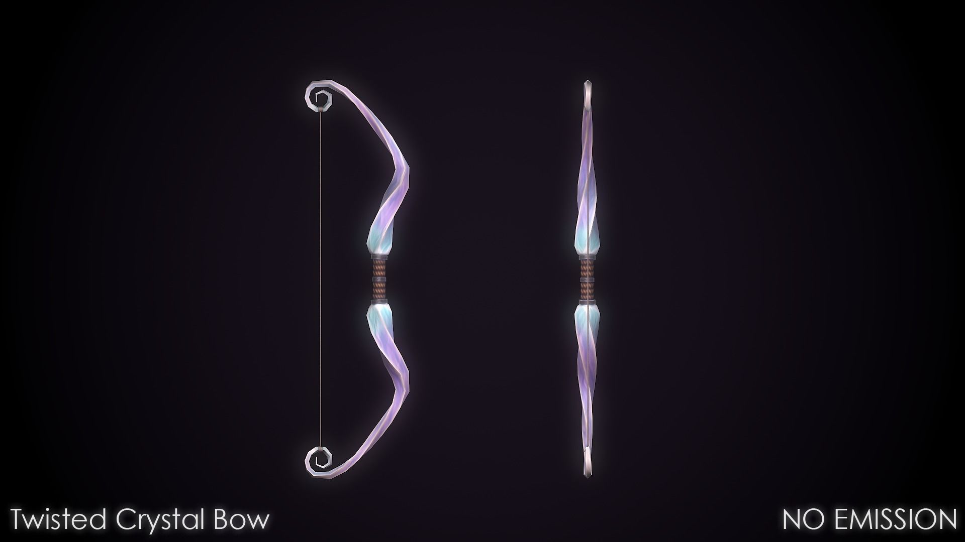 3D model Fantasy Twisted Crystal Bow and Arrow Game-Ready VR / AR / low ...