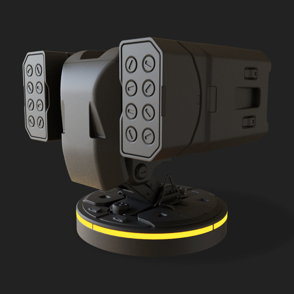 Hardsurface Sci fi Turret Design 3D model | CGTrader