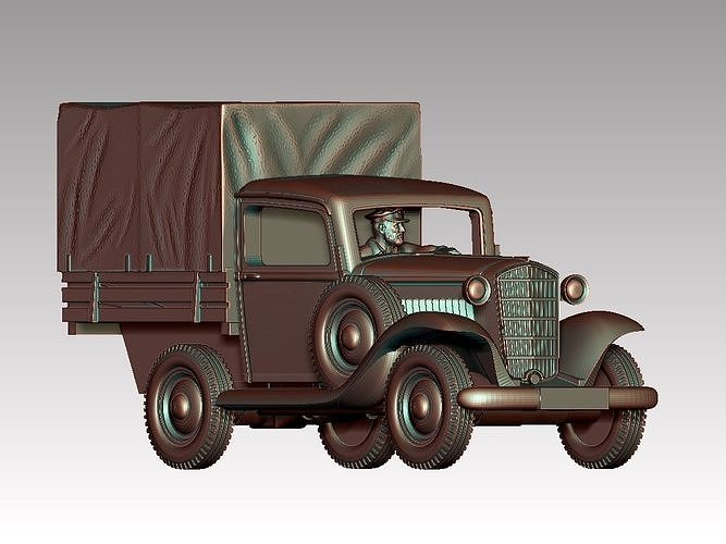 truck and driver 3D model 3D printable | CGTrader