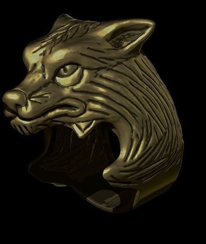 wolf ring 3D model 3D printable | CGTrader