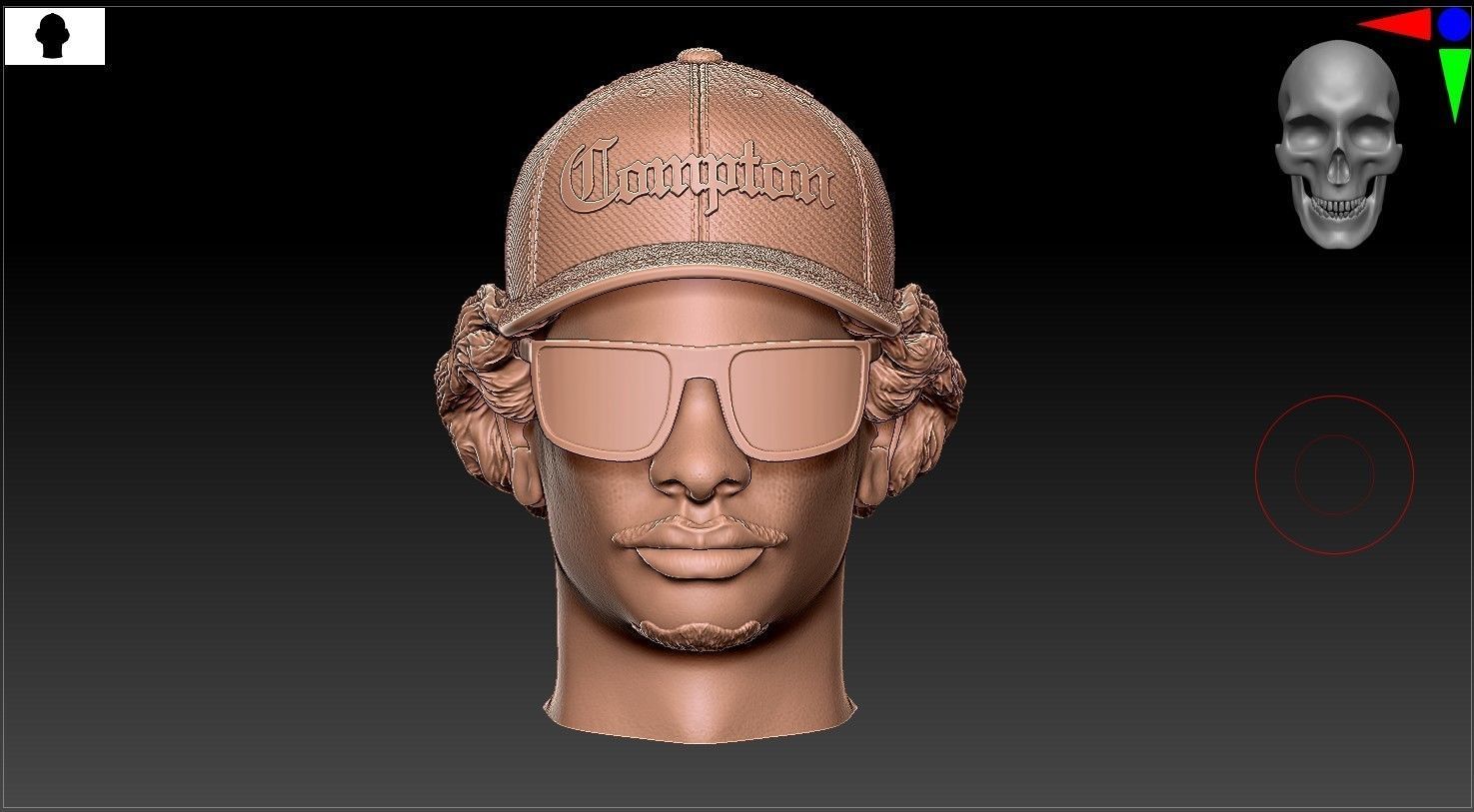 Eazy E head of mannequin wearing baseball cap 3D model 3D printable ...