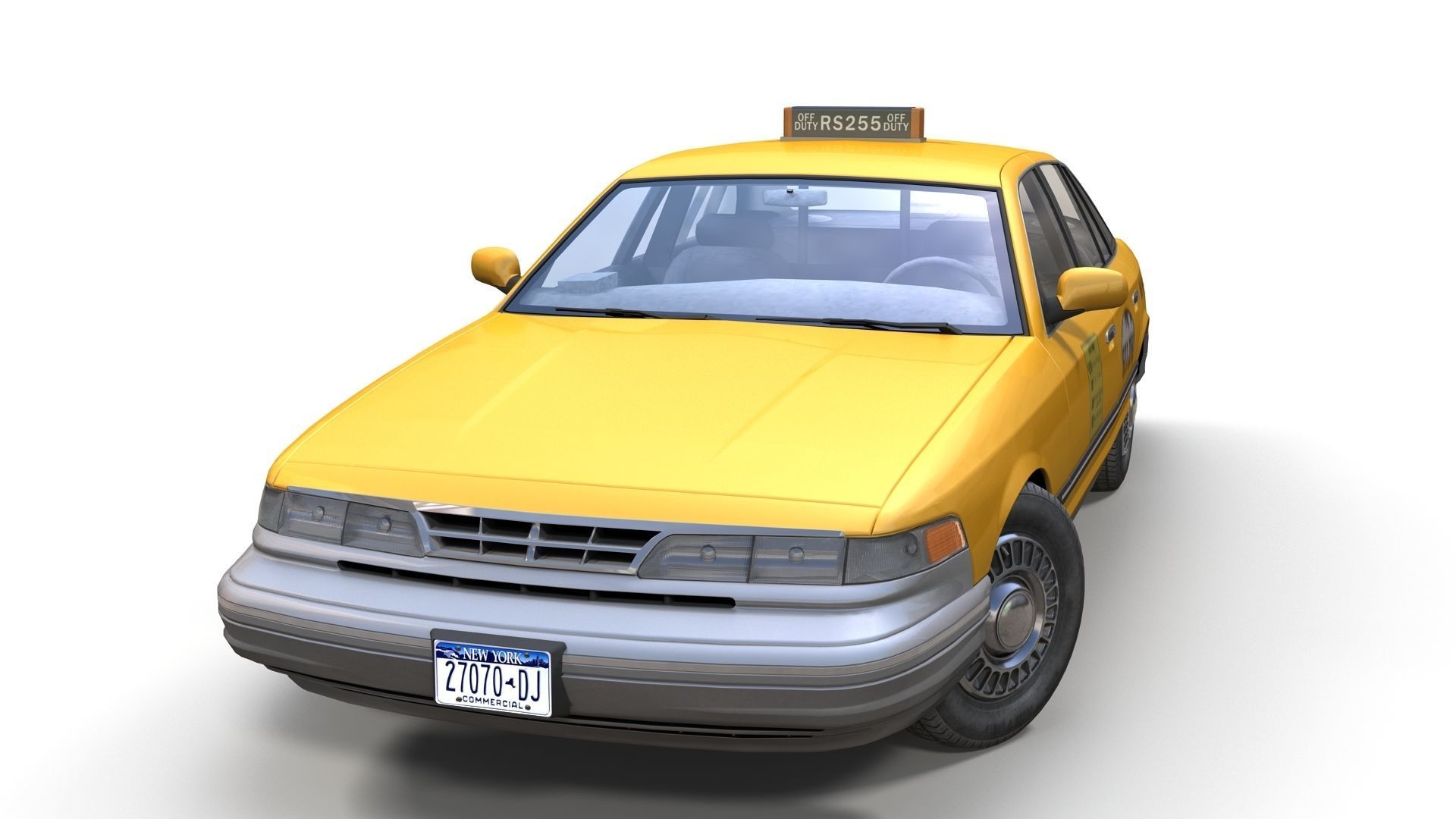 3D model American 90s taxi sedan VR / AR / low-poly | CGTrader