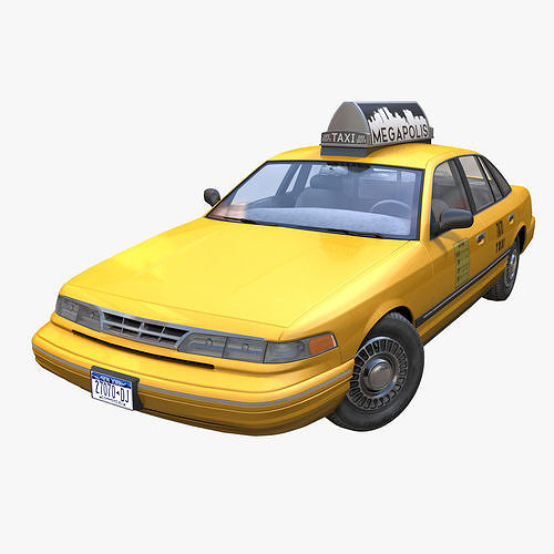 3D model American 90s taxi sedan VR / AR / low-poly | CGTrader
