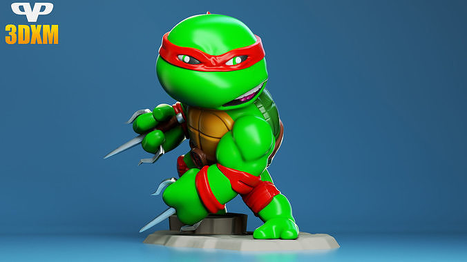 Raphael TMNT Chibi for 3D Printing STL 3D model 3D printable | CGTrader