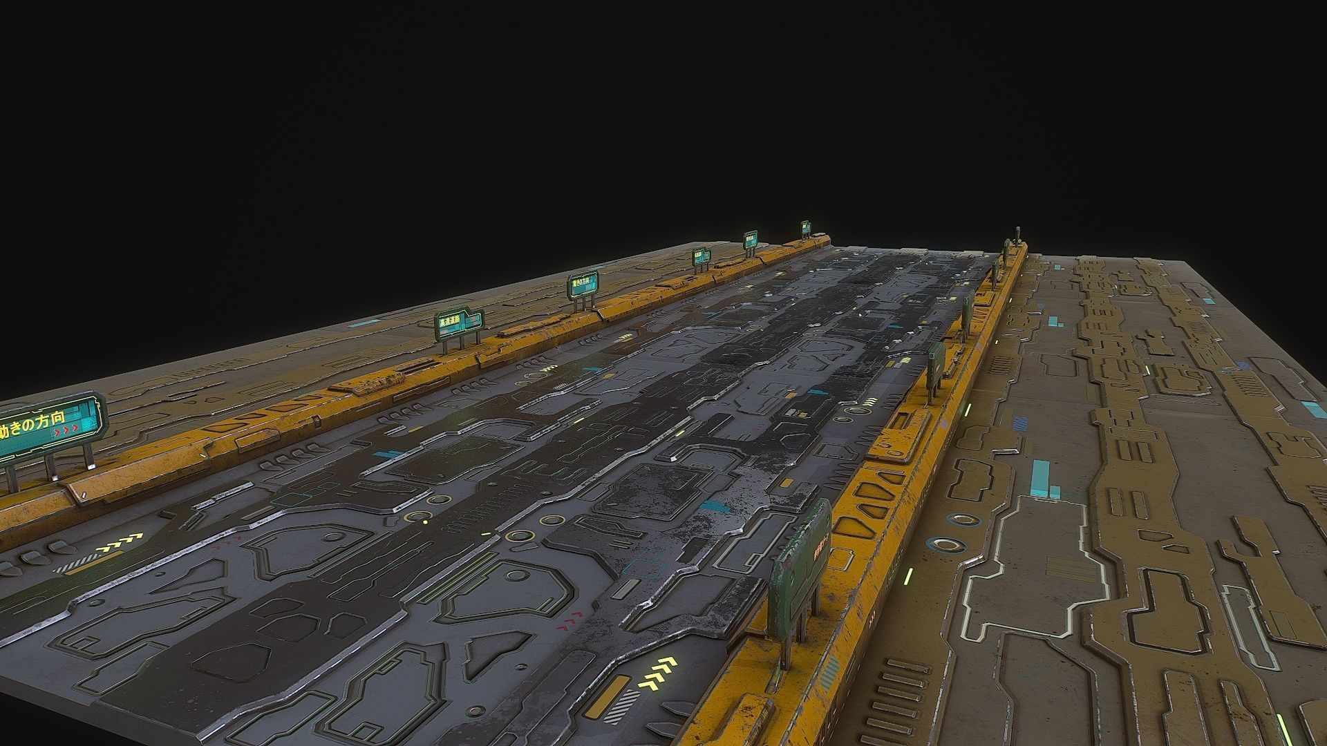 3D model Cyberpunk road patch with sidewalk VR / AR / low-poly | CGTrader