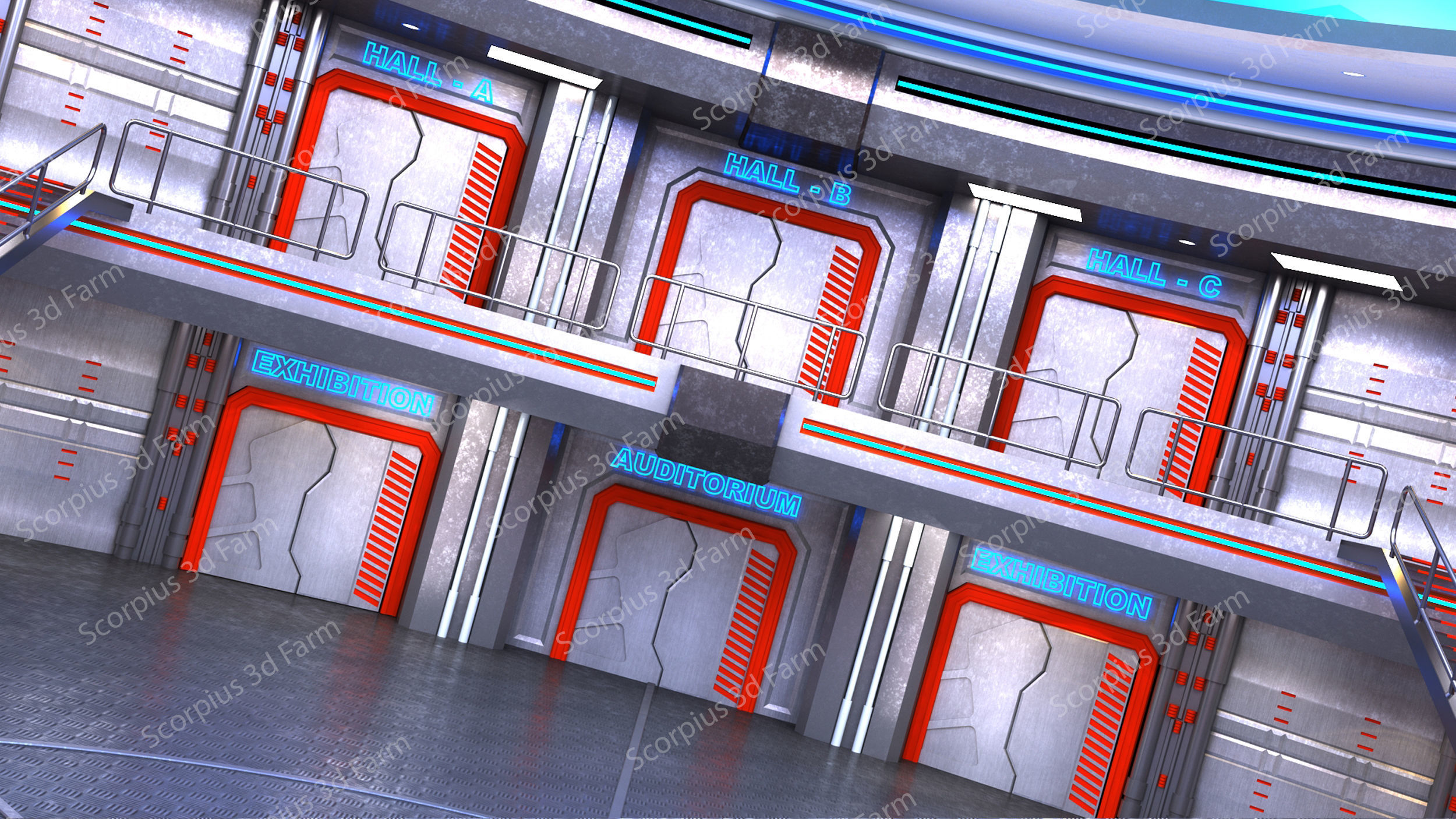 Virtual lobby 3D model | CGTrader