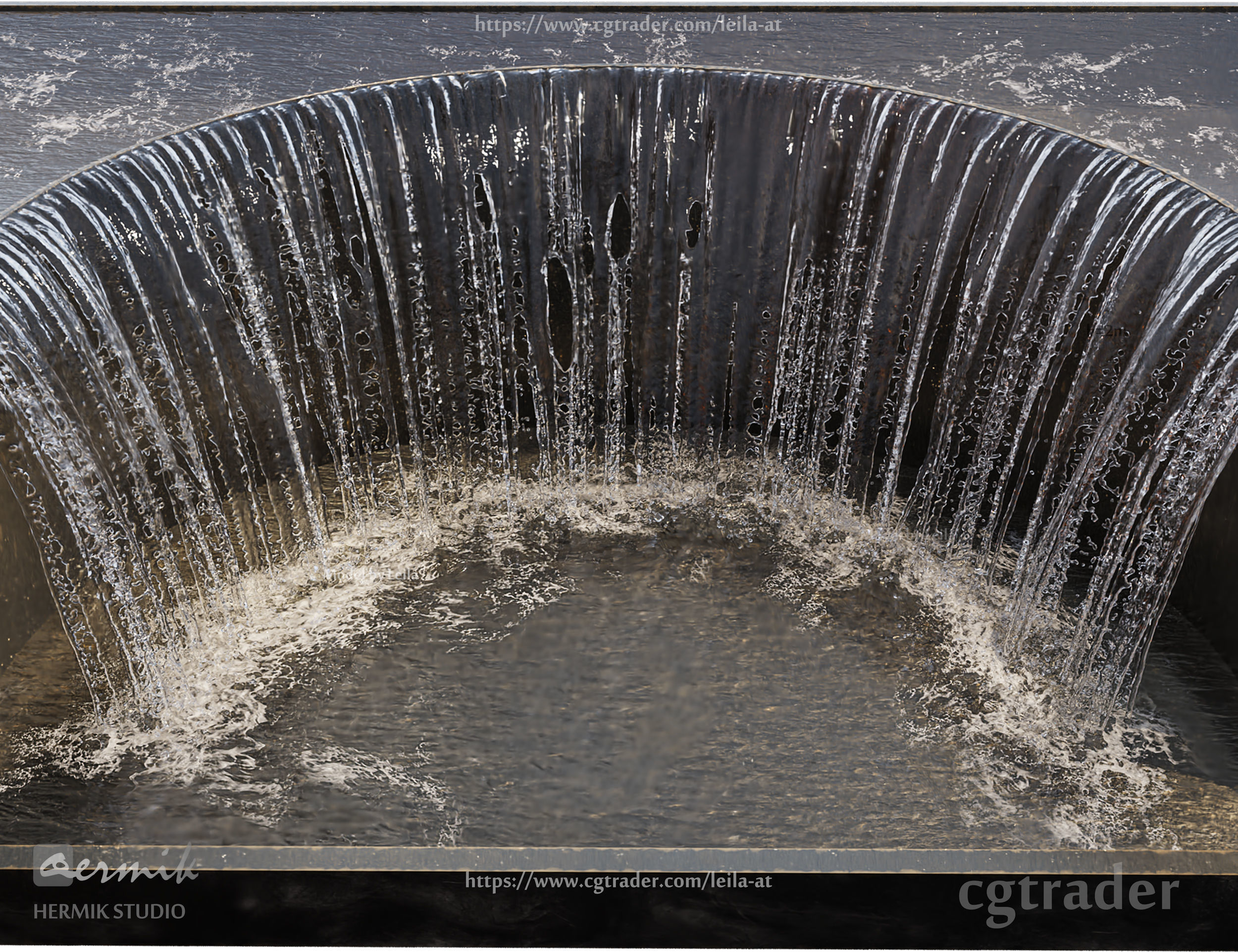 2 Waterfall fountains ARC Grand Cascade 3D model | CGTrader