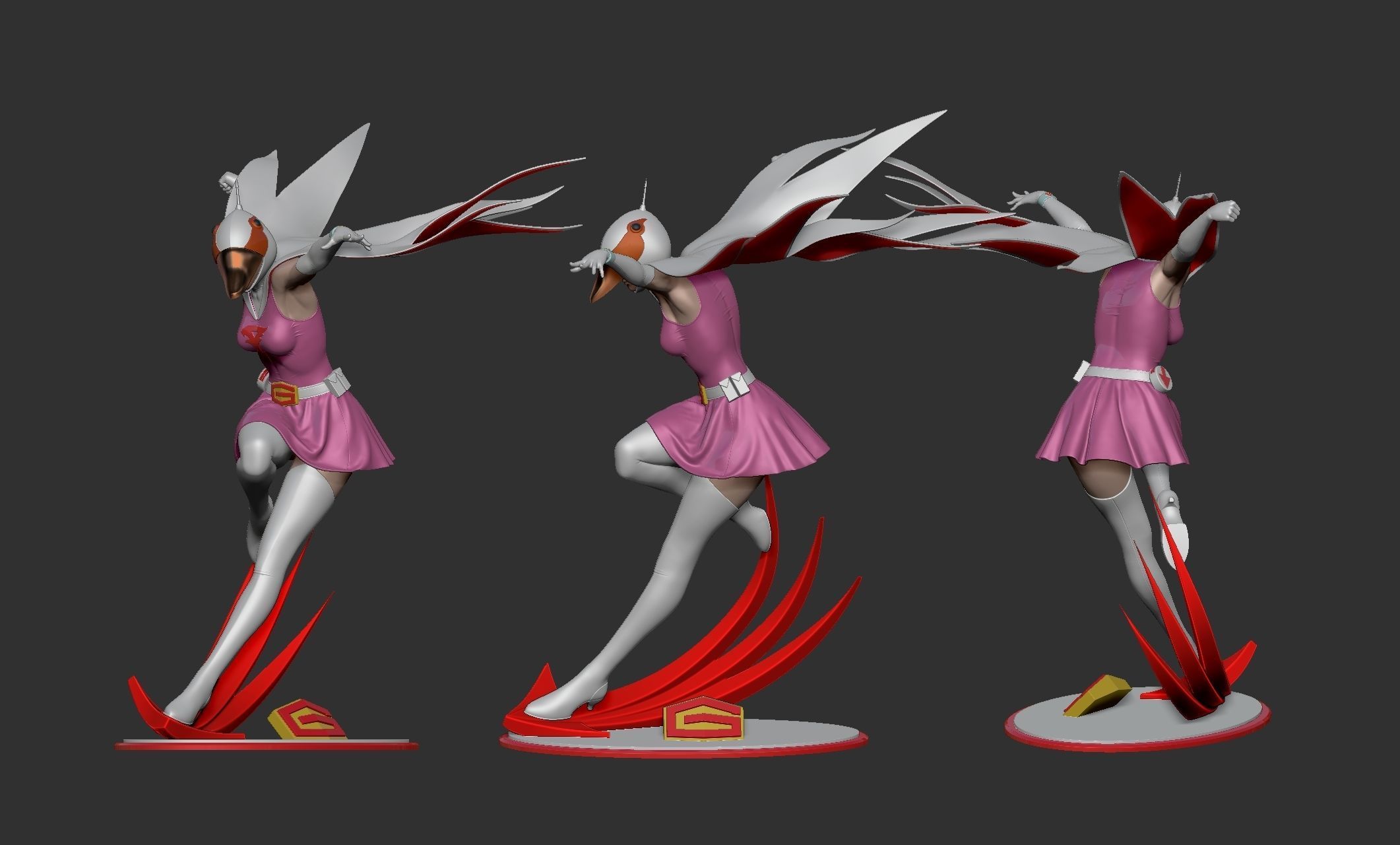 Gatchaman G-3 Jun The Swan 3D model 3D printable | CGTrader