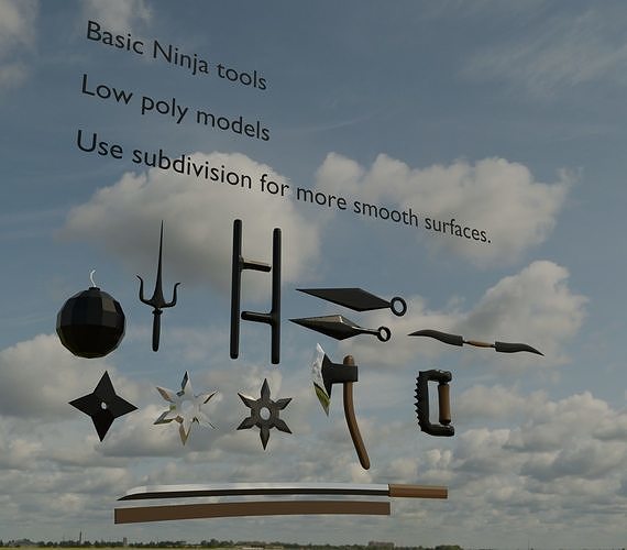 3D model Basic Ninja Weapon VR / AR / low-poly | CGTrader