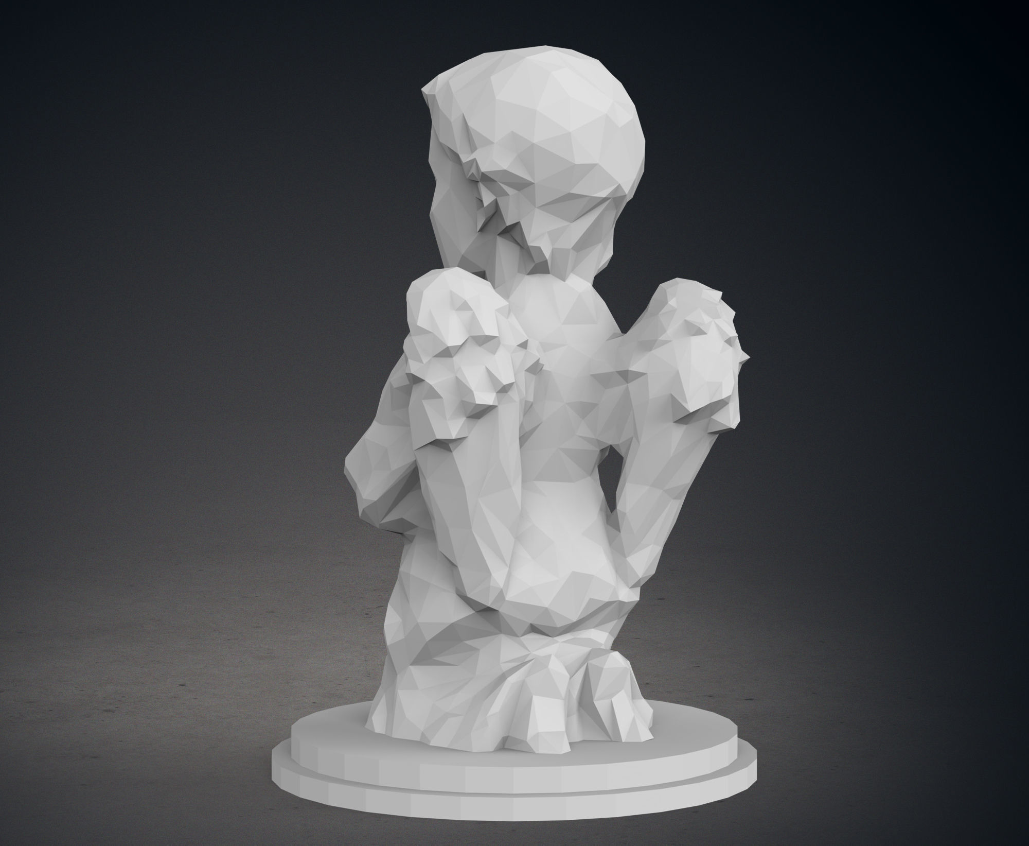 Low Poly Praying Angel Statue 3D model 3D printable | CGTrader