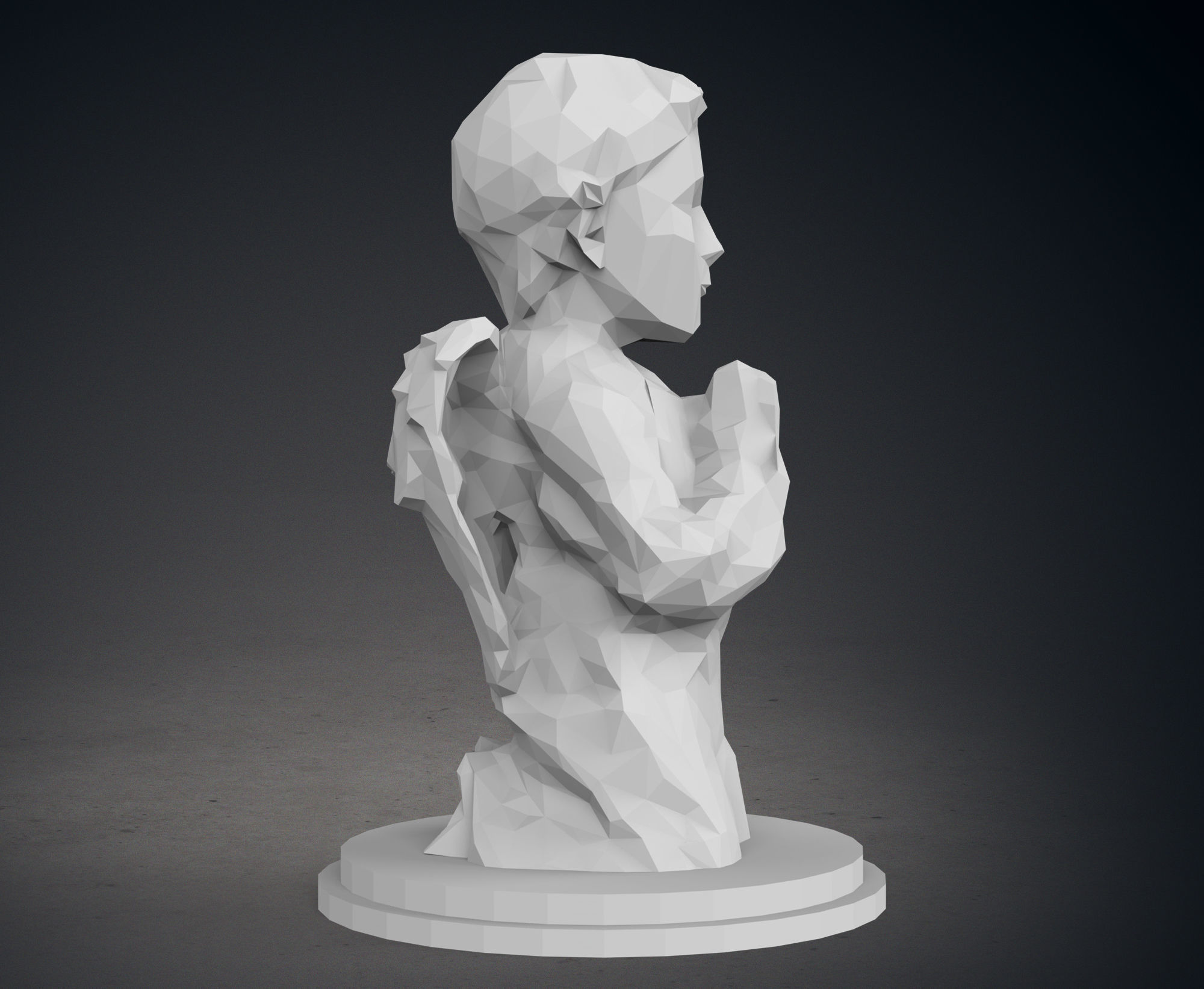 Low Poly Praying Angel Statue 3D model 3D printable | CGTrader