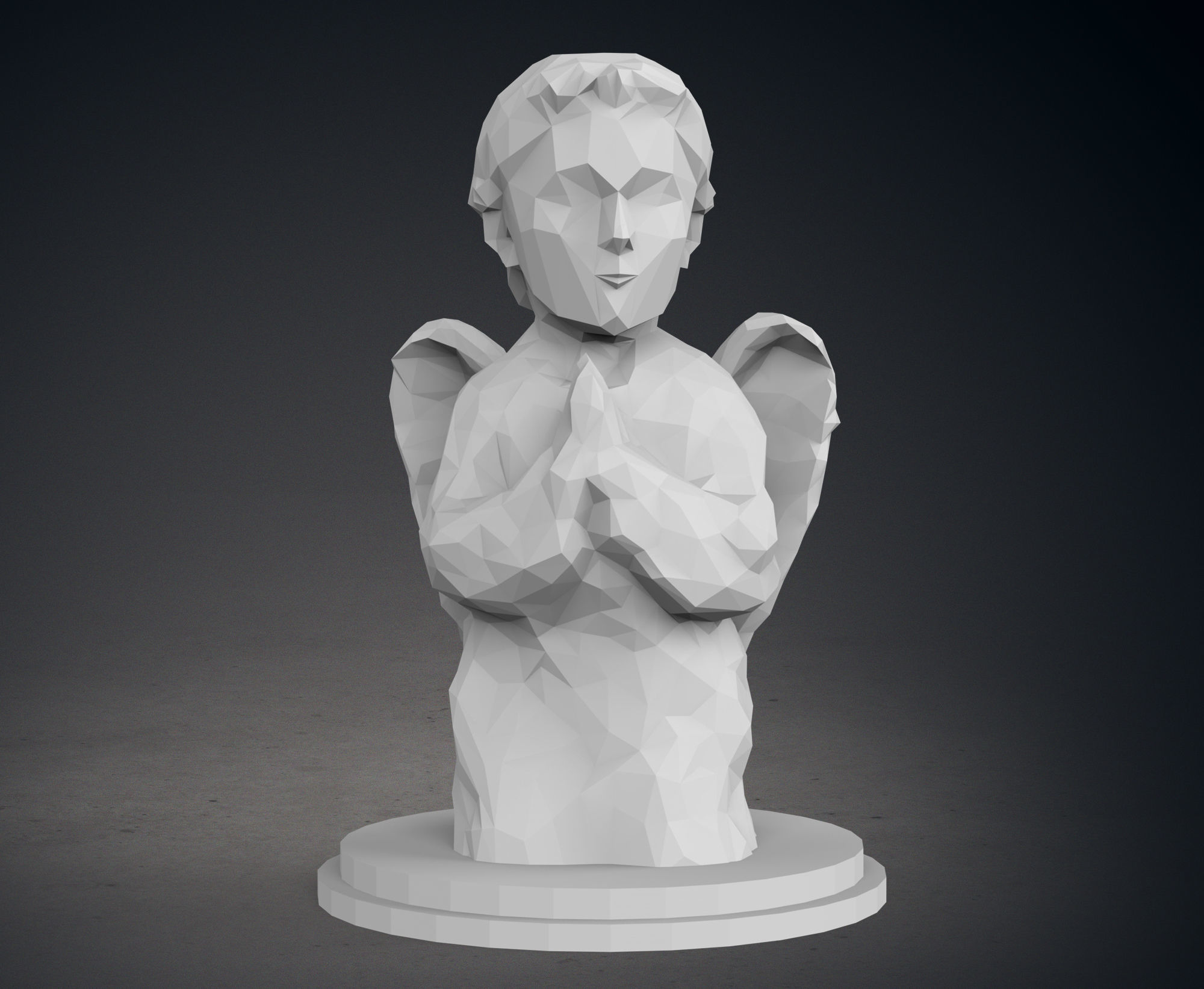 Low Poly Praying Angel Statue 3D model 3D printable | CGTrader