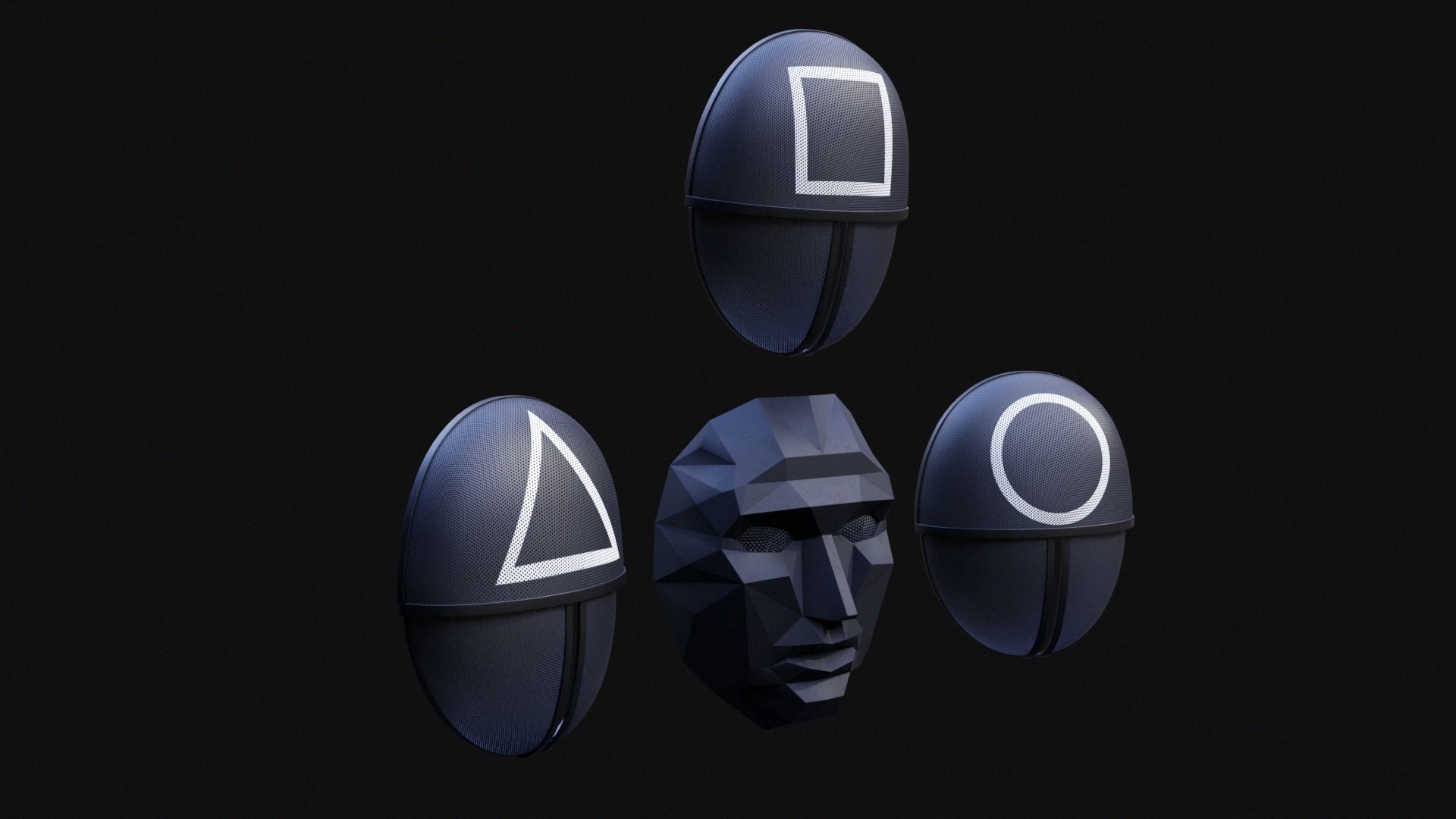 Squid game masks 3D model | CGTrader