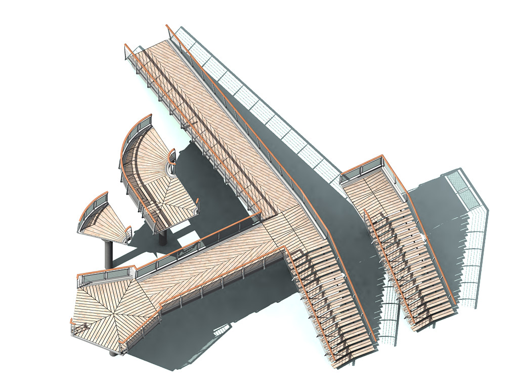 3D model Pedestrian bridge elements VR / AR / low-poly | CGTrader