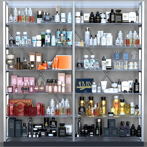 Rack with cosmetics in a beauty salon 3D model | CGTrader