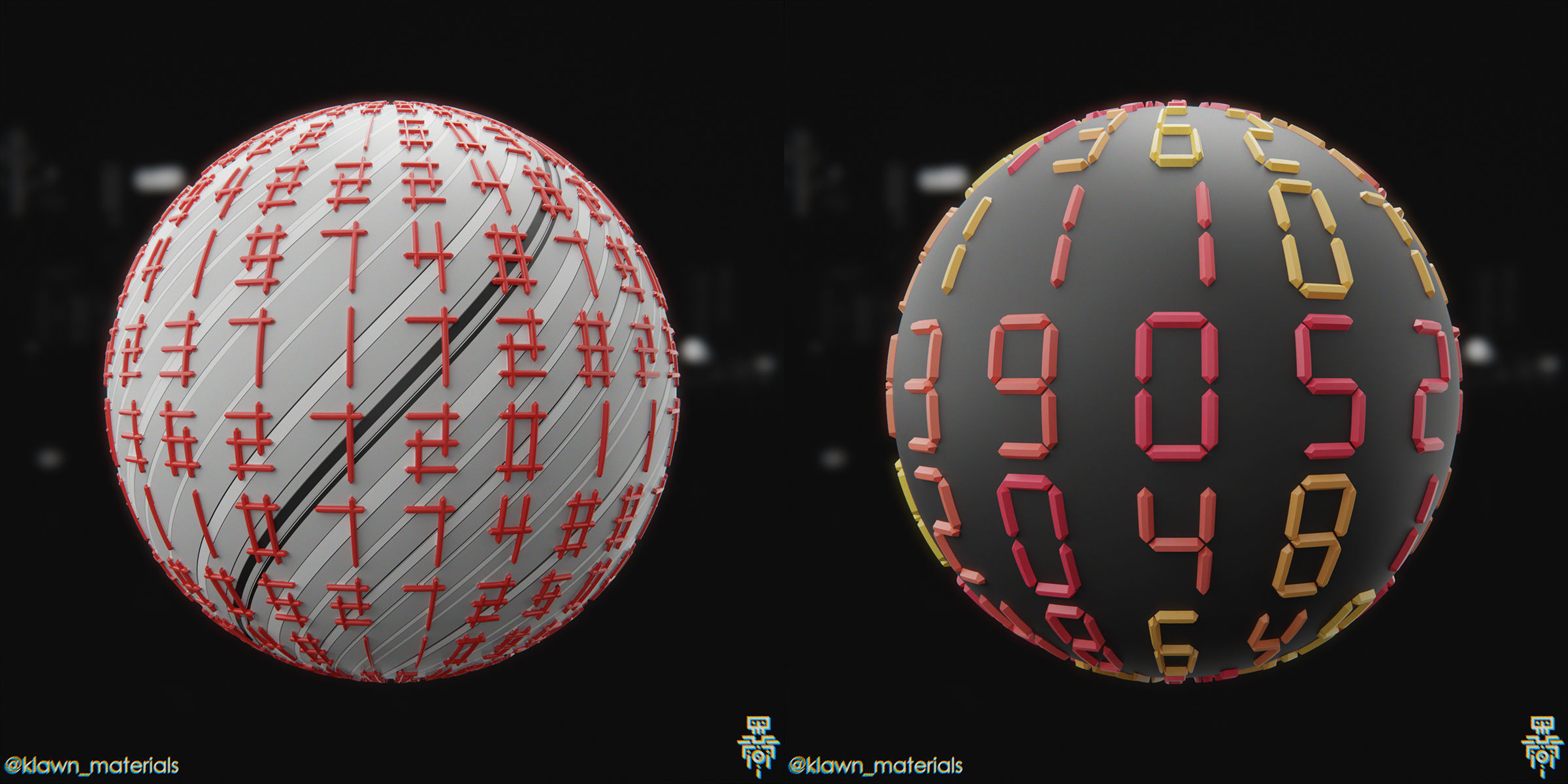 6in1 Procedural Numbers Shaders For Blender Texture | CGTrader