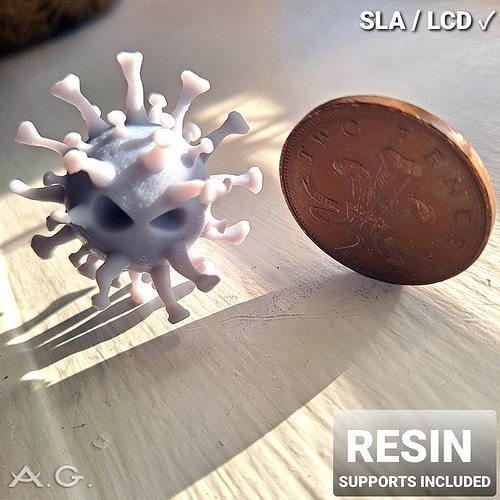 COVID - 19 Virus Halloween Deco Coronavirus Resin 3D printable free 3D ...