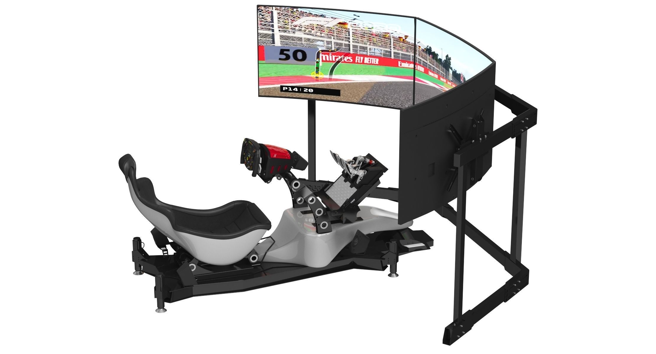 RSeat Formula V2 Racing Simulator Cockpit Triple Display 3D model ...