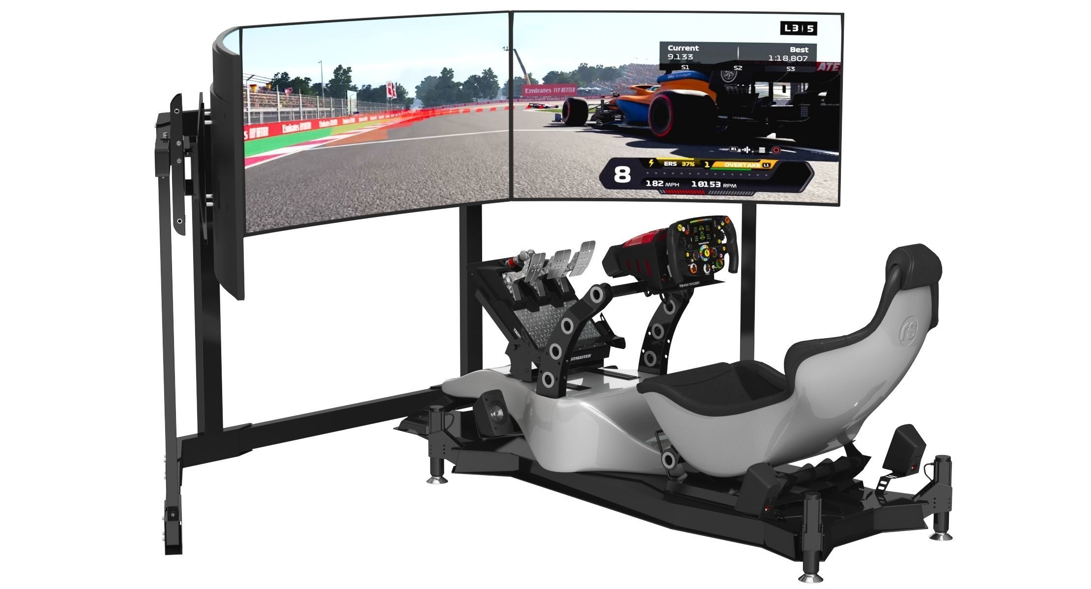 RSeat Formula V2 Racing Simulator Cockpit Triple Display 3D model ...