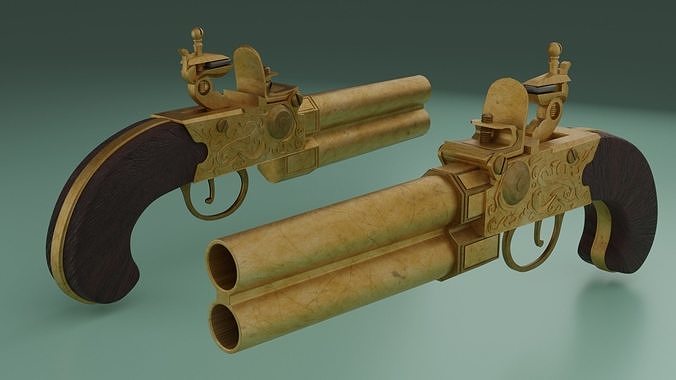 Antique gun free 3D model | CGTrader