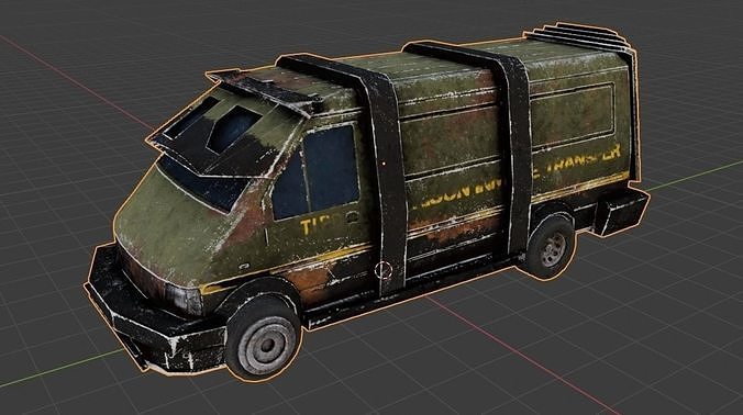 3D model armored vehicle van for any type of games VR / AR / low-poly ...
