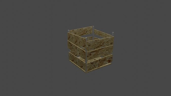Wooden box for stones food tools free VR / AR / low-poly 3D model ...