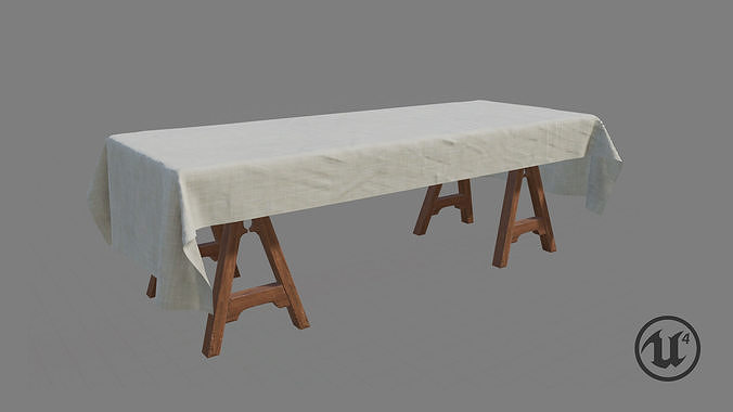 3D model Medieval Trestle Table VR / AR / low-poly | CGTrader