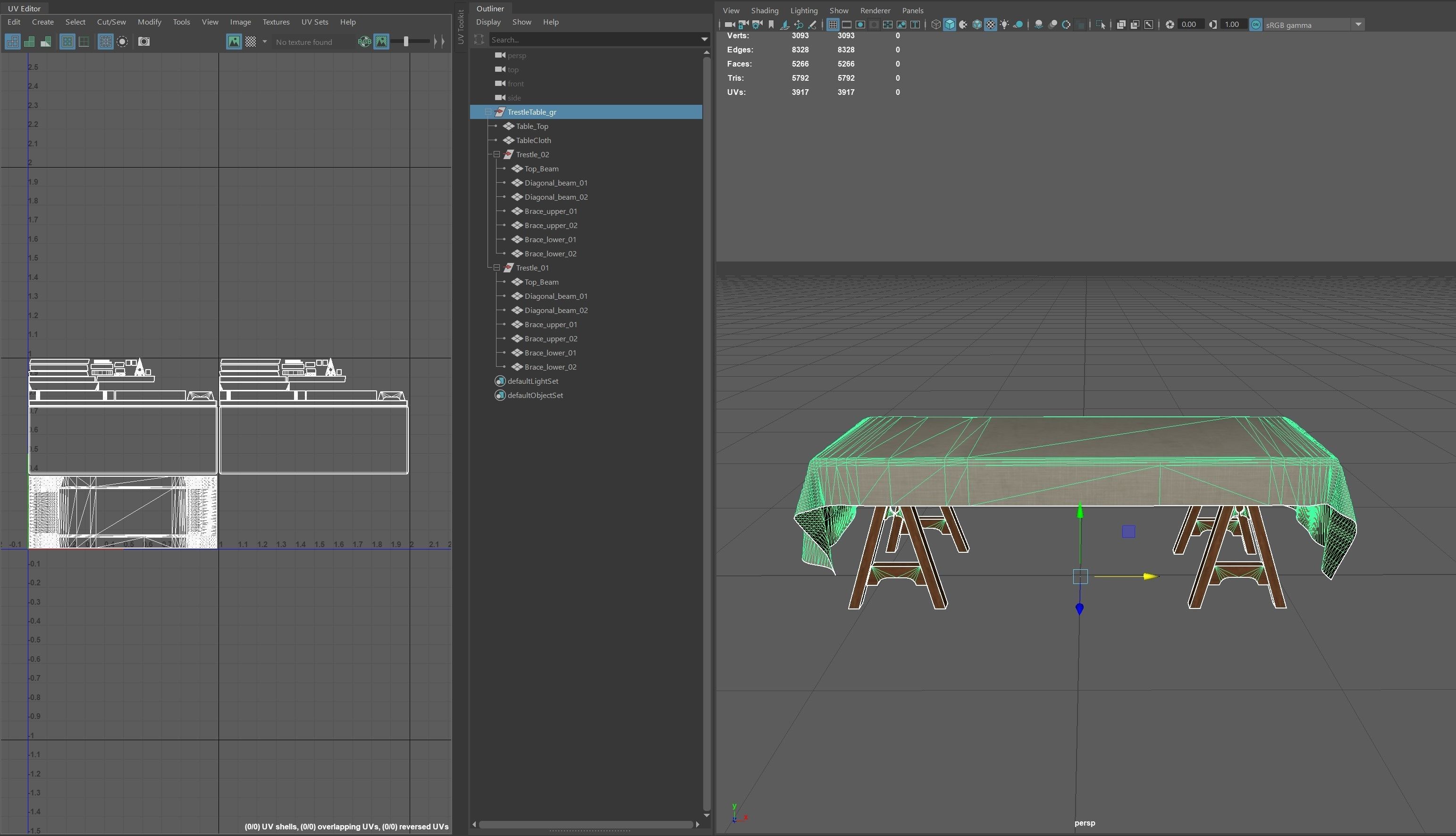 3D model Medieval Trestle Table VR / AR / low-poly | CGTrader