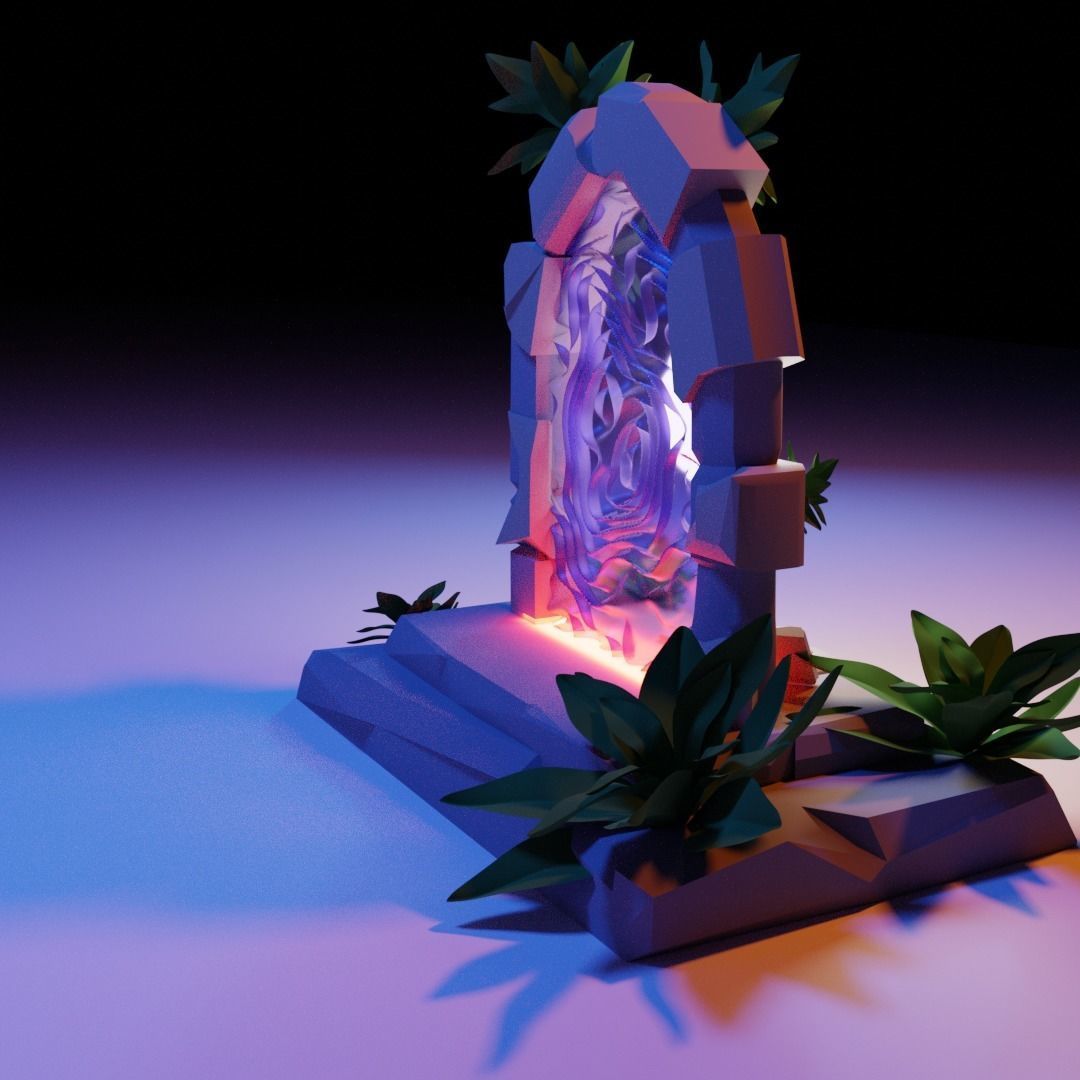 3D model architecture door in fantasy setting VR / AR / low-poly | CGTrader