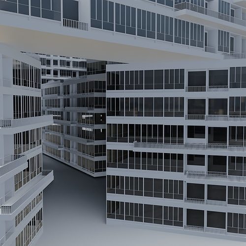interlace modern office building 3D model | CGTrader