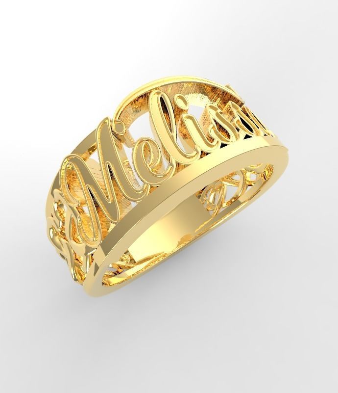 Melissa name ring 3D model 3D printable | CGTrader