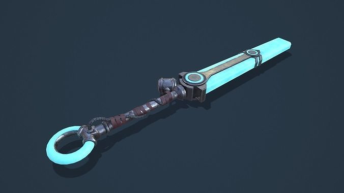 3D model League of Legends Ekko Sword Low Poly Game Ready VR / AR / low ...