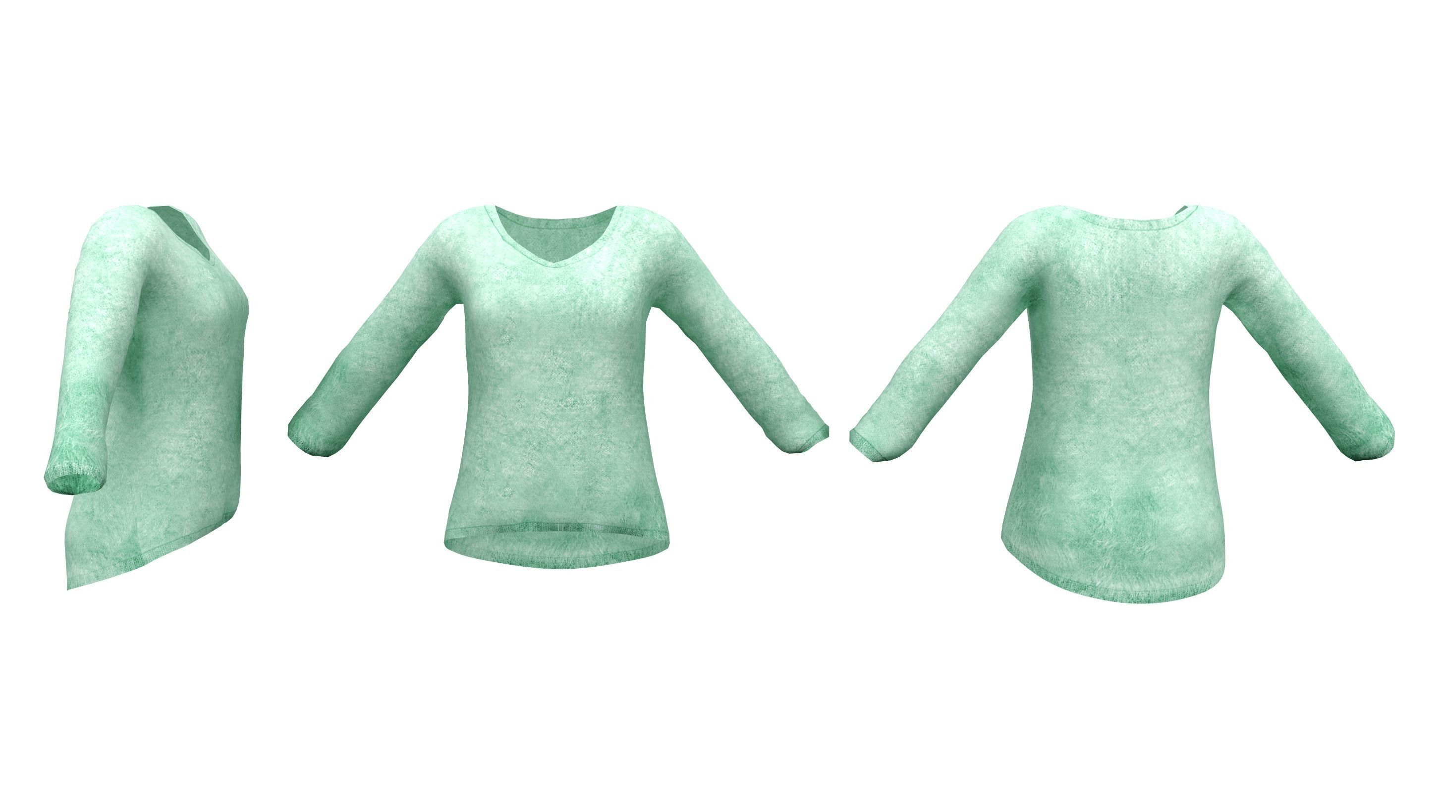 3D model Loose Hem Sweater VR / AR / low-poly | CGTrader