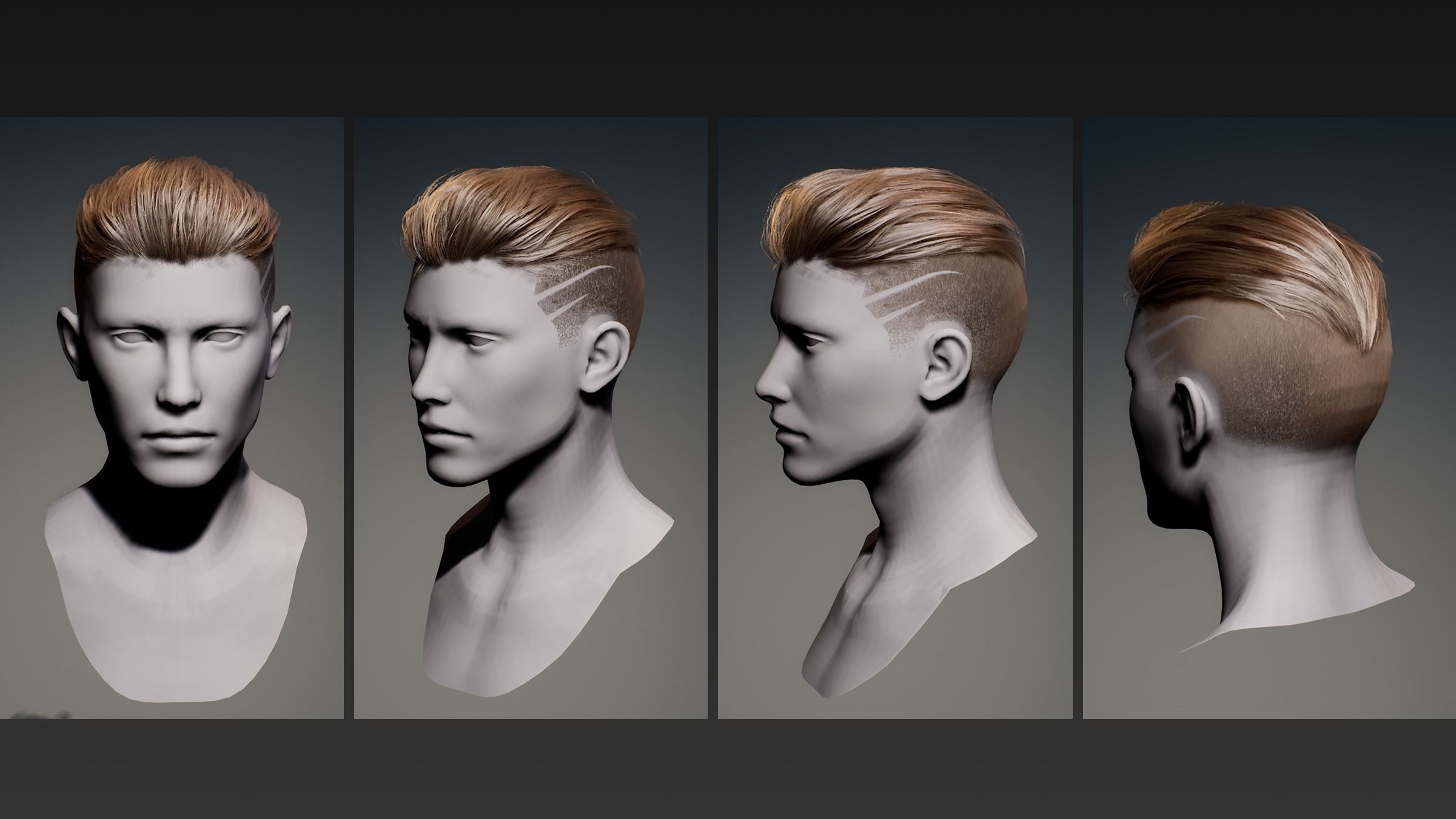 3D model Real-Time Men Hairstyles Pack VR / AR / low-poly | CGTrader