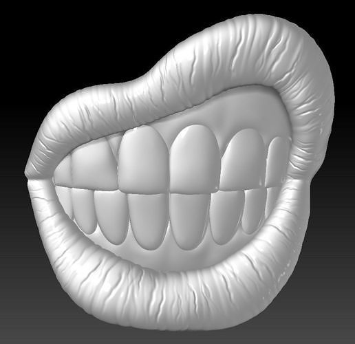LIPS W TEETH DECOR 3D model 3D printable | CGTrader
