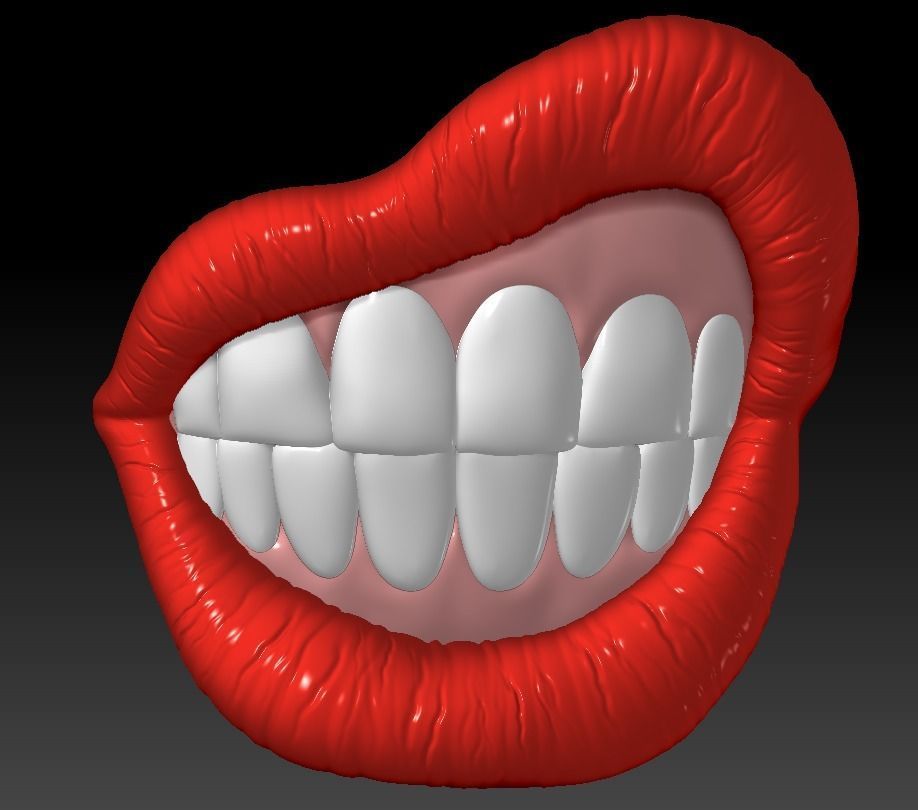 LIPS W TEETH DECOR 3D model 3D printable | CGTrader